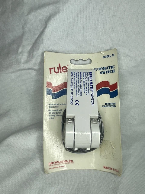 RULE-A-MATIC FLOAT AUTOMATIC Switch 35 Bilge Pump Control for Boats and ...
