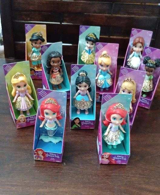 NEW * 11 Disney Princess Glitter Collection Poseable Mini Toddler Dolls ...