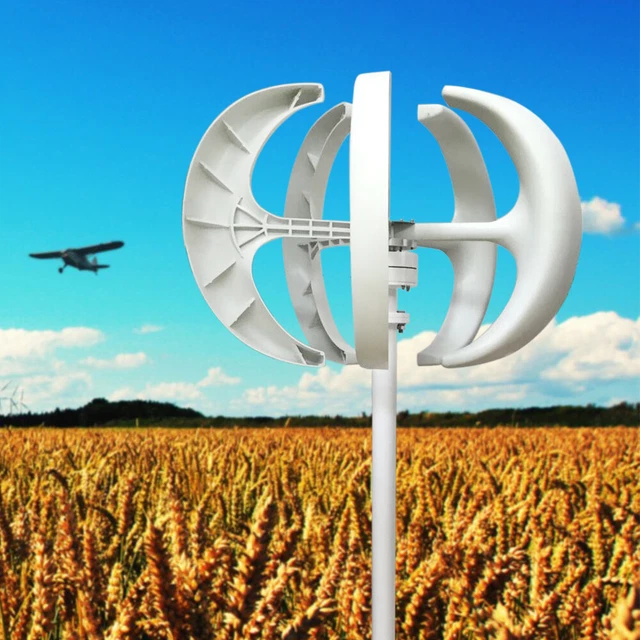 5-BLADE LANTERN WIND Turbine Generator Vertical Axis Wind Power 600W DC ...