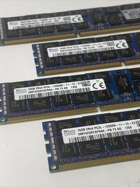 LOT OF 4 SKHYNIX 16GB 2Rx4 PC3L-12800R-11-12-E2-Server RAM Memory ...