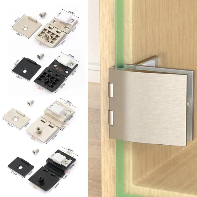 FIXING CLIP FRAMELESS Clamp Side Mounted Cabinet Door Hinge Wardrobe ...