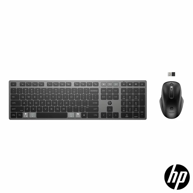 HP MULTI-DEVICE ULTRA-FAST Rechargeable Wireless Keyboard and Mouse ...