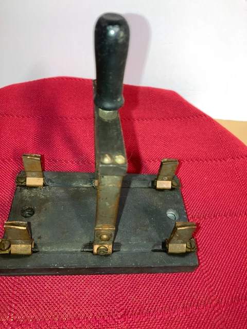 ANTIQUE DOUBLE POLE Double Throw Copper Switch, Slate Base 5.25" x 3.25 ...