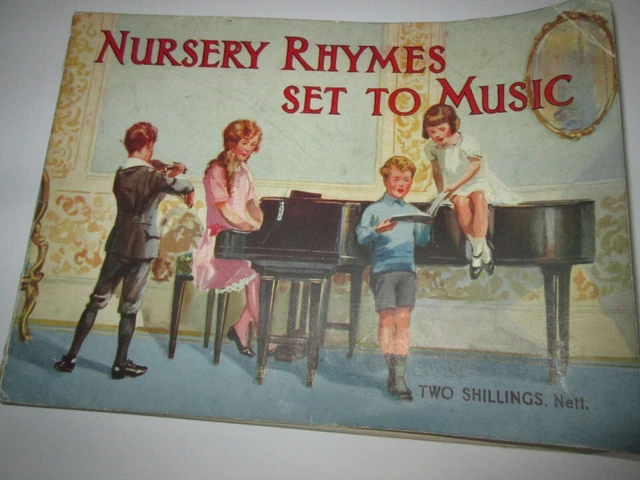 NURSERY RHYMES SET To Music c1920's Children's Book Aldine Publishing ...