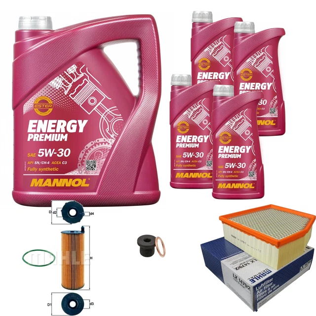 MAHLE INSPEKTIONSPAKET 9L MANNOL 5W-30 Energy Premium für VW Phaeton 3. ...