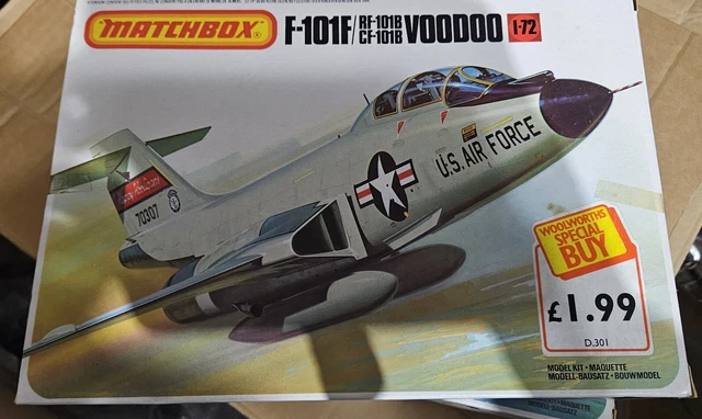 VINTAGE MATCHBOX MODEL Kit Voodoo F101f Rf-101b Scale 1:72 Woolworths ...
