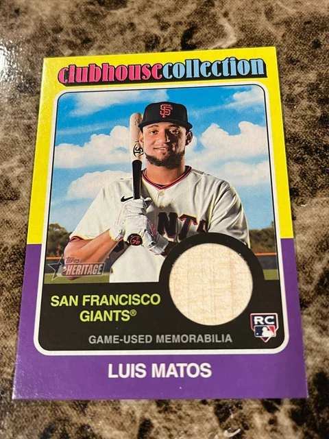 2024 TOPPS HERITAGE Clubhouse Collection Bat Relic Luis Matos Rookie ...