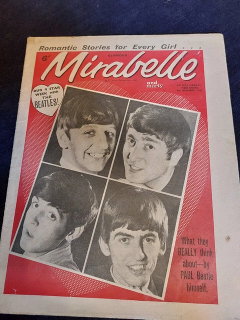 RARE VINTAGE MIRABELLE Comic Magazine 9th NOVEMBER 1963 Beatles Cover ...