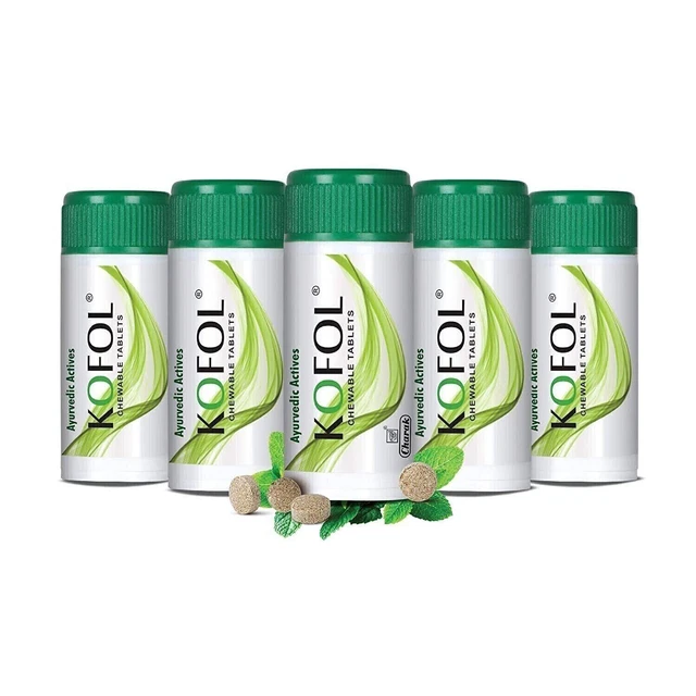 5 PACK X Charak Pharma Kofol Ayurvedic 60 Pills Each For Sore Throat ...