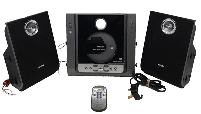 PHILIPS MC235B MICRO System CD Player AM/FM Radio Detachable Speakers ...