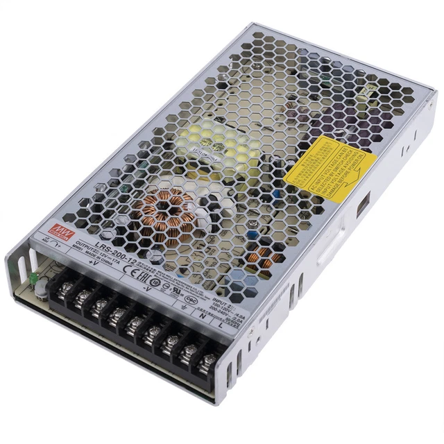 MEAN WELL LRS-200-12 Netzteil 204W 12V Ultraflach 30mm 1HU Einbau ...