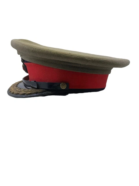 WW2 CANADIAN BRIGADIER Generals Peak Cap Hat with Khaki Cover Muir Cap ...