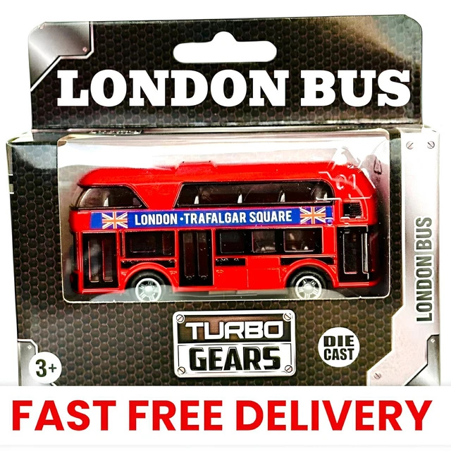 LONDON RED DOUBLE Decker Bus Pull Back&Go Function-Kids Toy- Die cast ...