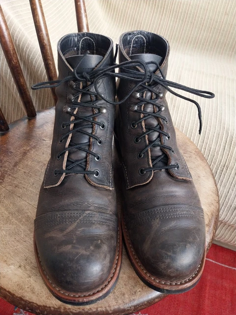 RED WING REDWING 8086 Iron Ranger, Charcoal, Mens Leather Boots, UK 9 ...