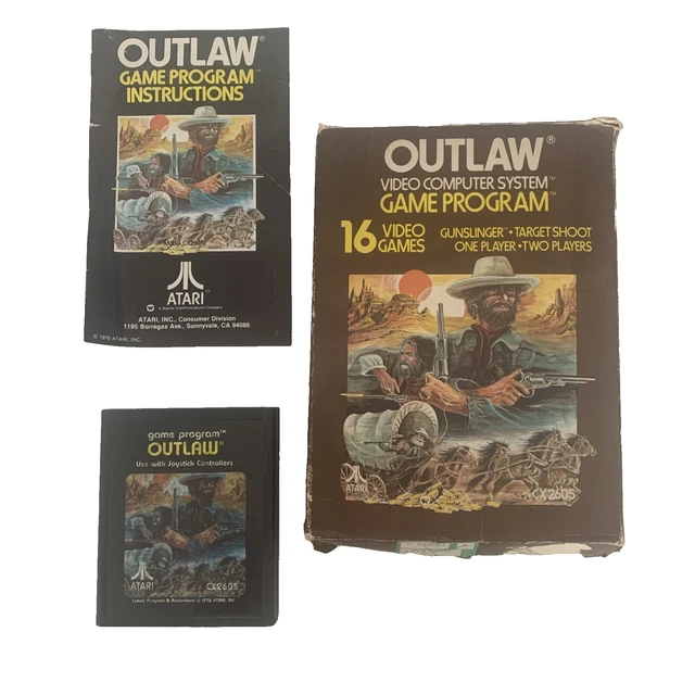 OUTLAW ATARI VIDEO game in original box / instructions 1978 VTG VGC ...
