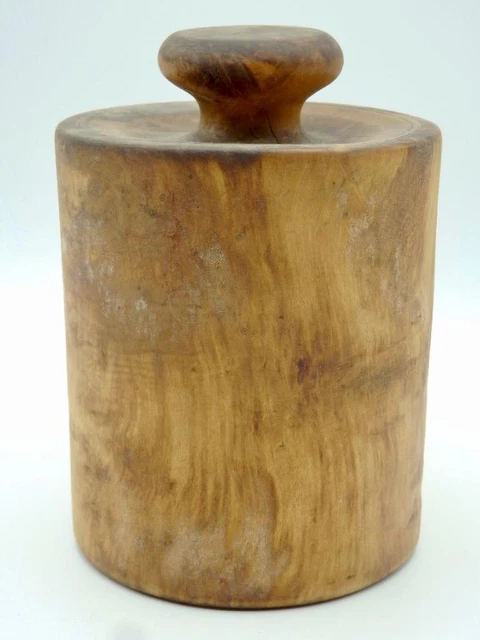 ANTIQUE PORK PIE DOLLY MOULD /RAMMER Turned Wood Treen Kitchenalia £24. ...
