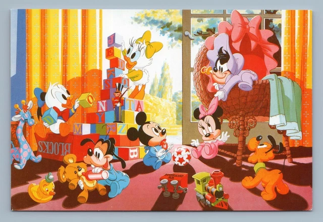 VTG DISNEY BABIES Walt Disney Co. Postcard 4x6" Baby Mickey Donald ...