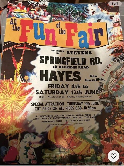 STEVENS FUN FAIR Poster Rare £16.15 - PicClick UK
