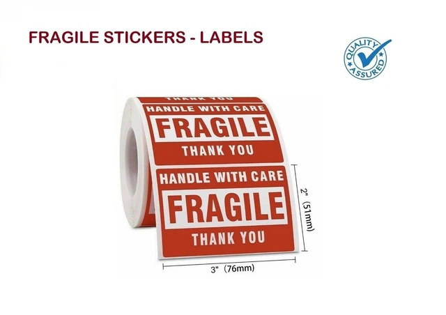 FRAGILE STICKERS/ LABELS - Red Warning Stickers - Shipping Postage ...