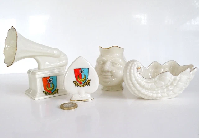 ANTIQUE ARCADIAN, WILLOW Art, Gramophone, Sea Shell Crested China Ware ...