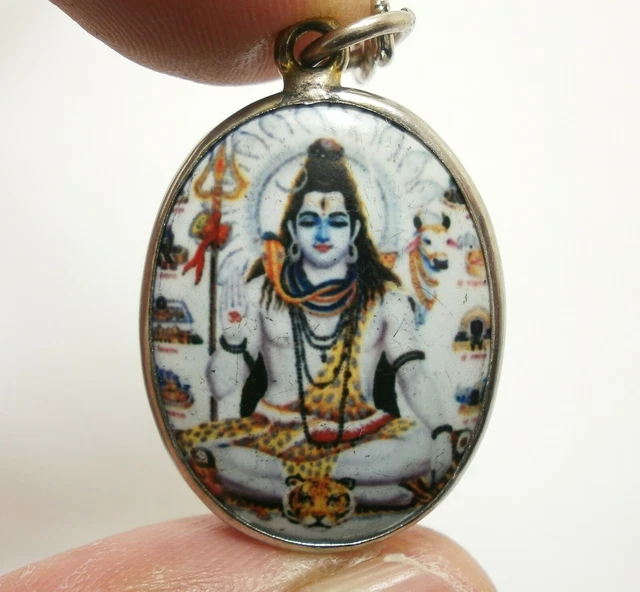 LORD SHIVA MAHADEV OM MAHADEVA GOD SIVA RUDRA BLESS 1980s HINDU LOCKET ...