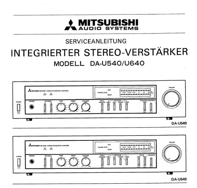 MITSUBISHI DA-U540, DA-U640, DT-156 Schematic Service Manual Circuit ...