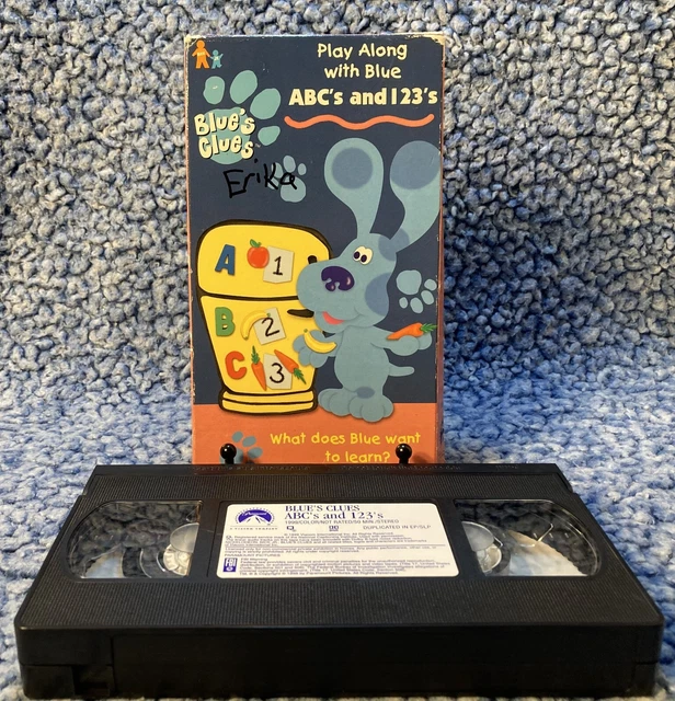 BLUE'S CLUES: ABCS & 123s VHS 1999 Play Along With Blue Nick Jr Kids ...