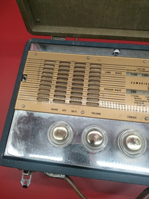 VINTAGE PYE CAMBRIDGE P131MBQ Valve Portable Suitcase Case Radio ...