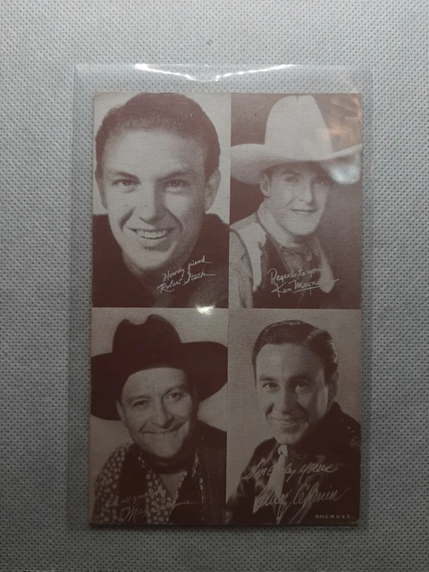 COWBOY ACTOR MULTI 4 in 1 Arcade/Exhibit Card ROBERT STACK KEN MAYNARD ...