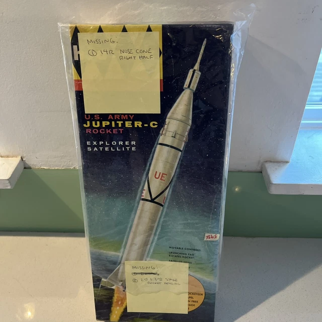 VINTAGE 1958 HAWK US Army JUPITER C ROCKET Explorer Satellite Model Kit ...