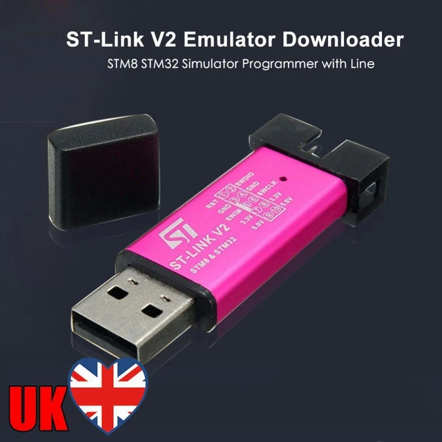 ST-LINK V2 EMULATOR/DOWNLOAD/PROGRAMMER Mini STM8/STM32 LED Indicator £ ...