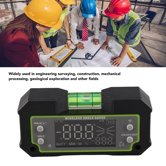 DIGITAL ANGLE GAUGE Dual Axes Inclinometer Magnetic Adsorption LCD ...