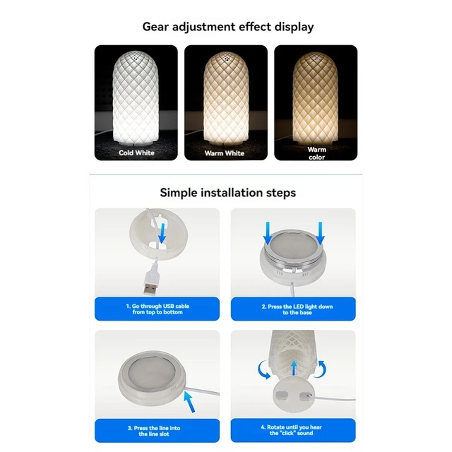 3D PRINTING MODEL LED Light LED Spotlight 5V Ultra-Thin Night Light ...