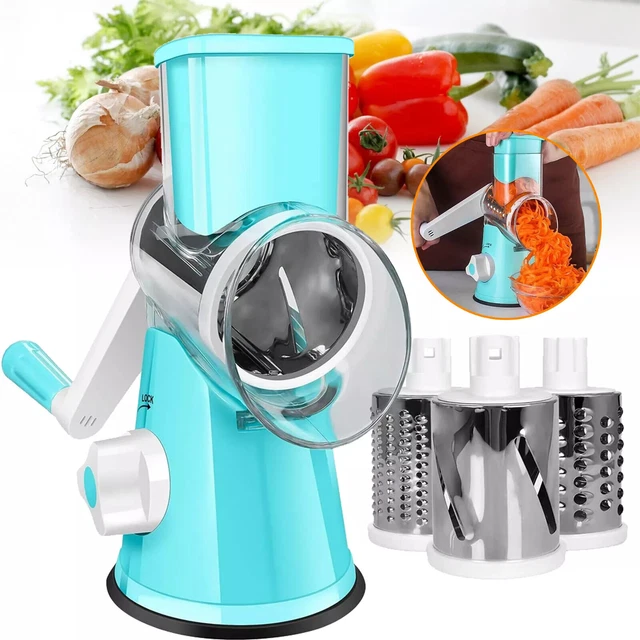 3 IN 1 Rotary Cheese Grater Vegetable Slicer Chopper Tumbling-box ...