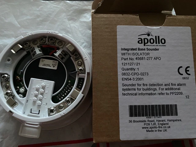 APOLLO XP95 INTEGRATED base sounder with isolator part 45681-277 APO ...