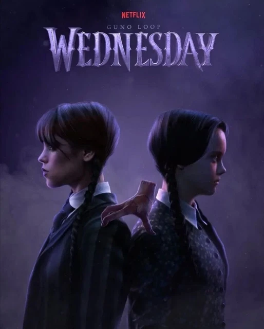 WEDNESDAY ADDAMS JENNA ortega Addams Family/Tim Burton Netflix A4 ...