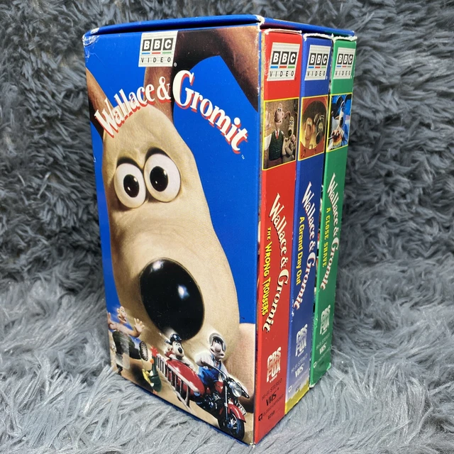 WALLACE & GROMIT Box Gift Set VHS 1996 3 Tape Set in Display Box BBC ...