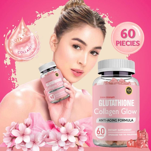 60PCS GLUTATHIONE COLLAGEN Glow Anti-aging Skin Whitening Gummies for Dark C8T6 £8.17 - PicClick UK