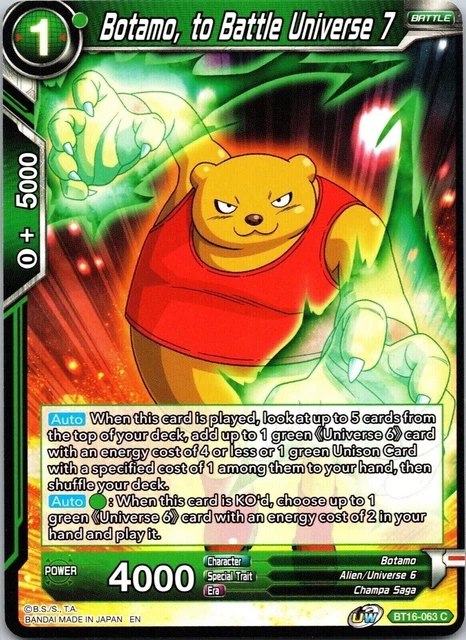 DRAGON BALL SUPER CCG Botamo to Battle Universe 7 BT16-063 C Crimson Warrior TCG EUR 2,17 ...
