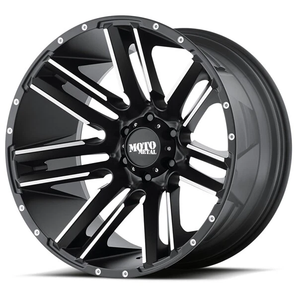 20 INCH BLACK Wheels Rims LIFTED Dodge RAM 1500 Truck Moto Metal MO978 ...