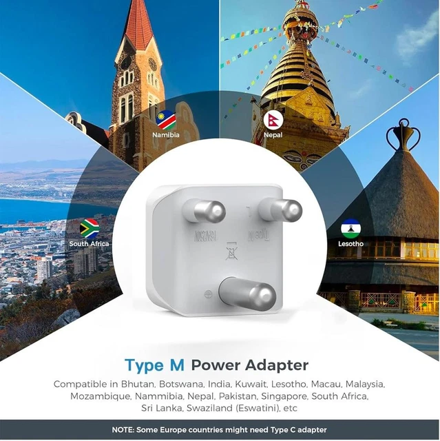 PACK OF 2 South Africa Travel Adapter,AU to South Africa Plug Adapter ...