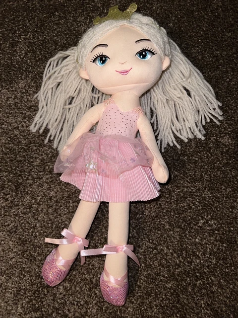 CARD FACTORY WITH Snuggles Ballerina Wool Hair Rag Doll Soft Plush 8-13 ...