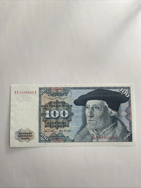 100 DM DEUTSCHE Mark Schein Banknote von 1970 Serie NE…K Nahezu ...