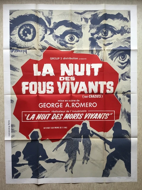 LA NUIT DES fous vivants (Affiche cinéma EO 1979) Grande French Movie ...