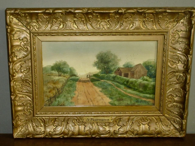 ALBERT MATTHEWS ORIGINAL Landscape Watercolor Painting Signed ca. 1890 ...