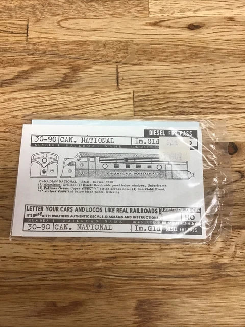 WALTHER’S HO SCALE Decal 30-90: Canadian National Diesels Gold £7.52 ...