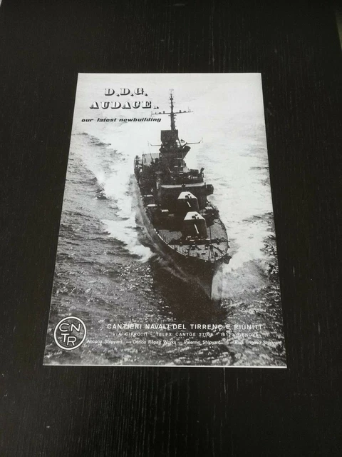 1973 DDG AUDACE Nave Cantieri Navali Tirreno E Riuniti Genova Vintage ...