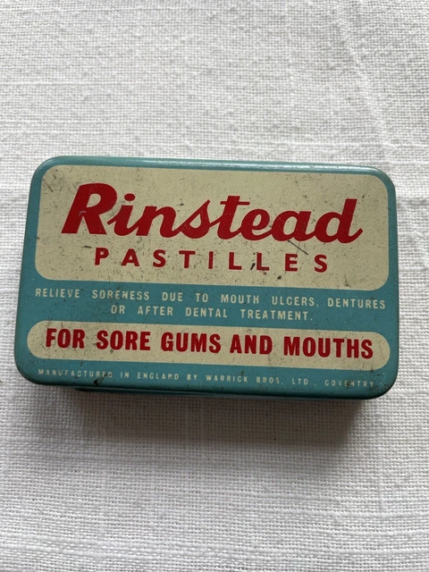RINSTEAD PASTILLES TIN vintage circa 1960's - pastilles for sore mouths ...