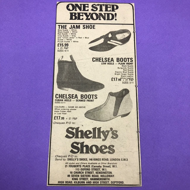 SHELLY’S SHOES KINGS Road Chelsea 1981 Music Press Advert Cutting 1989s ...