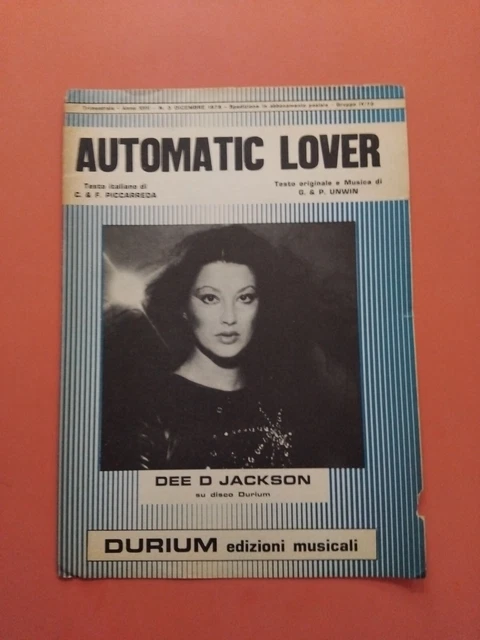 DEE D JACKSON automatic Lover Spartito Sheet Music EUR 24,99 - PicClick IT